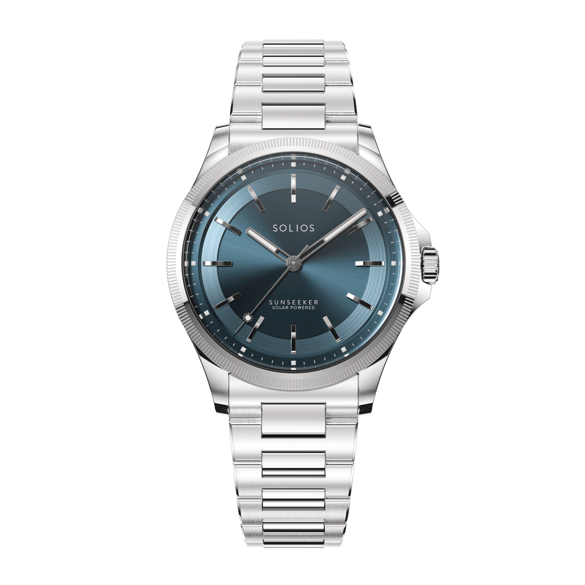 The Sunseeker | Blue Dial - Silver Case - 40mm – Solios Watches