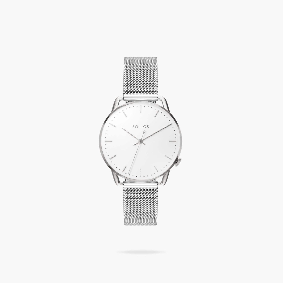 The Solar Curve Mini | White Dial - Silver Case – Solios Watches