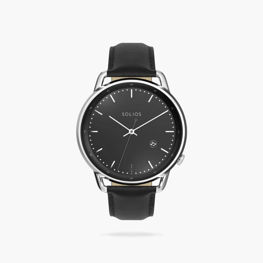 The Solar Curve | Black Dial - Silver Case – Solios Watches