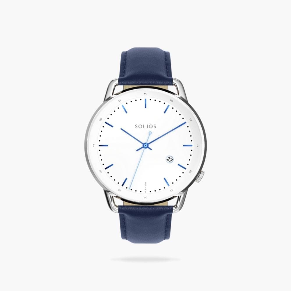 The Solar Curve | White Dial - Silver Case – Solios Watches