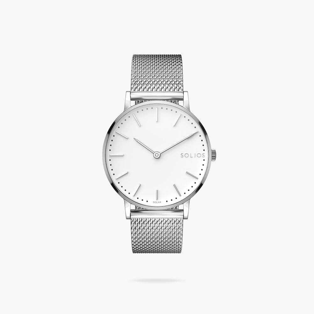 The Solar Classic | White Dial - Silver Case – Solios Watches